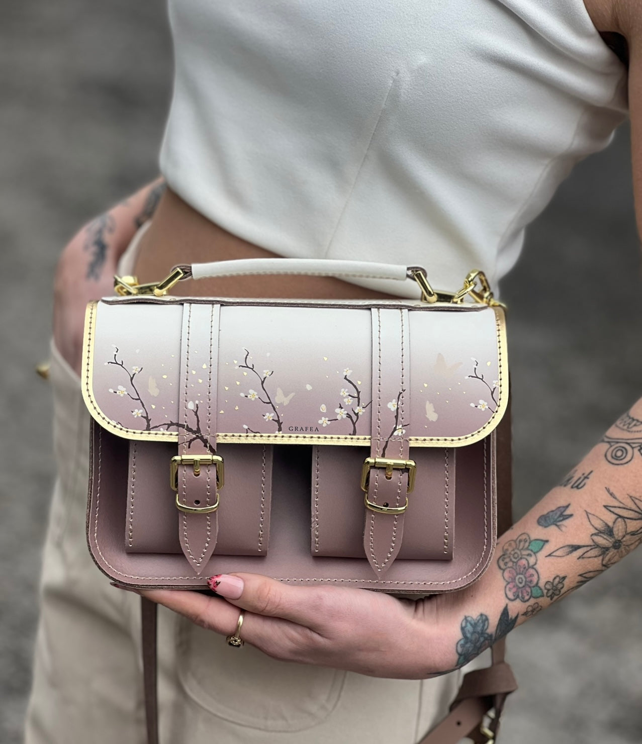MICRO BLOSSOM - Mini Leather Satchel – GRAFEA