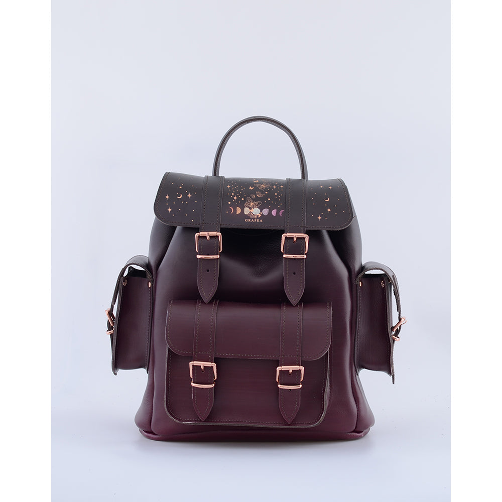 HARI II BUTTERFLIES MOON - Leather Backpack – GRAFEA