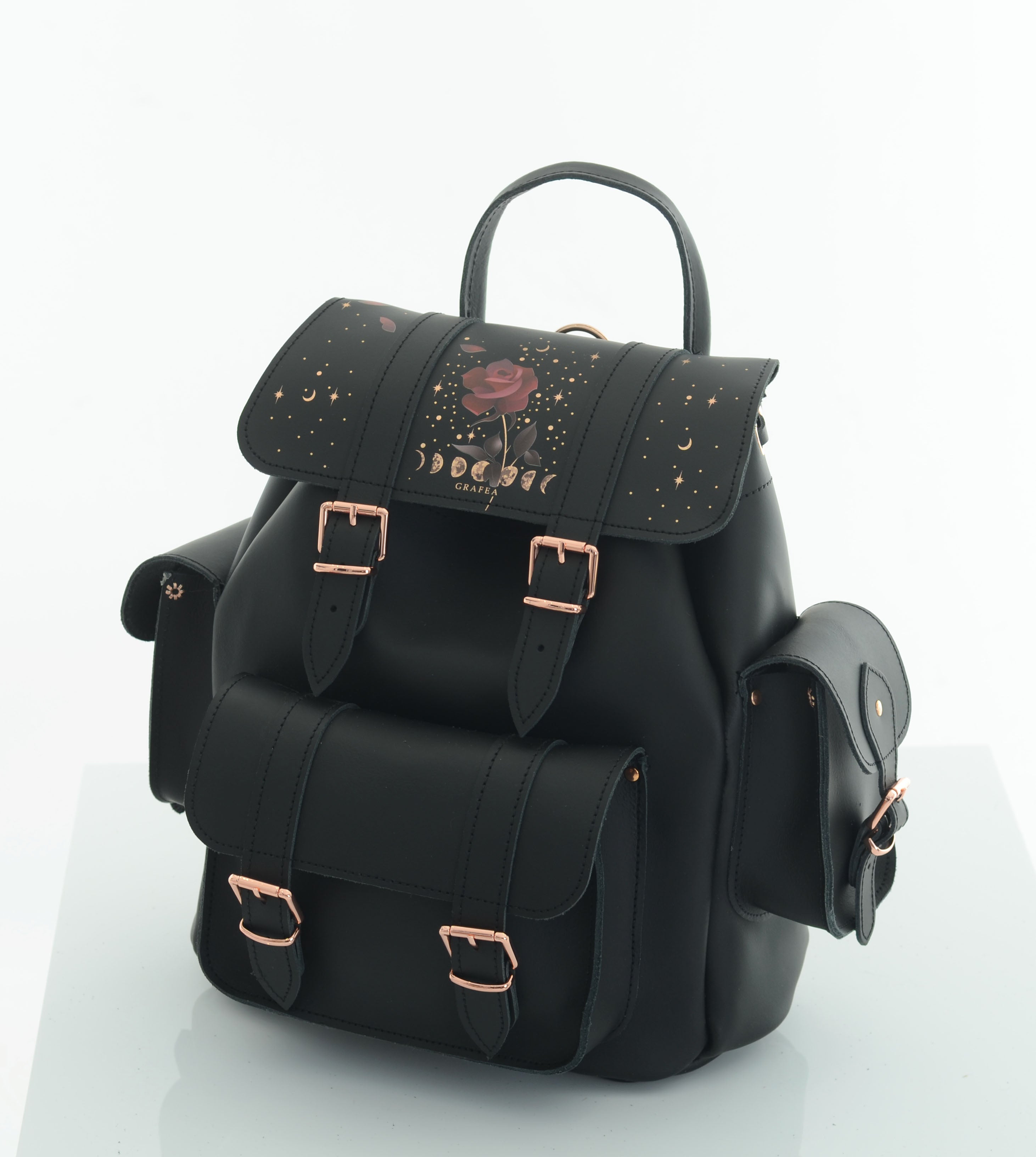 HARI II ROSE MOON - Leather Backpack – GRAFEA