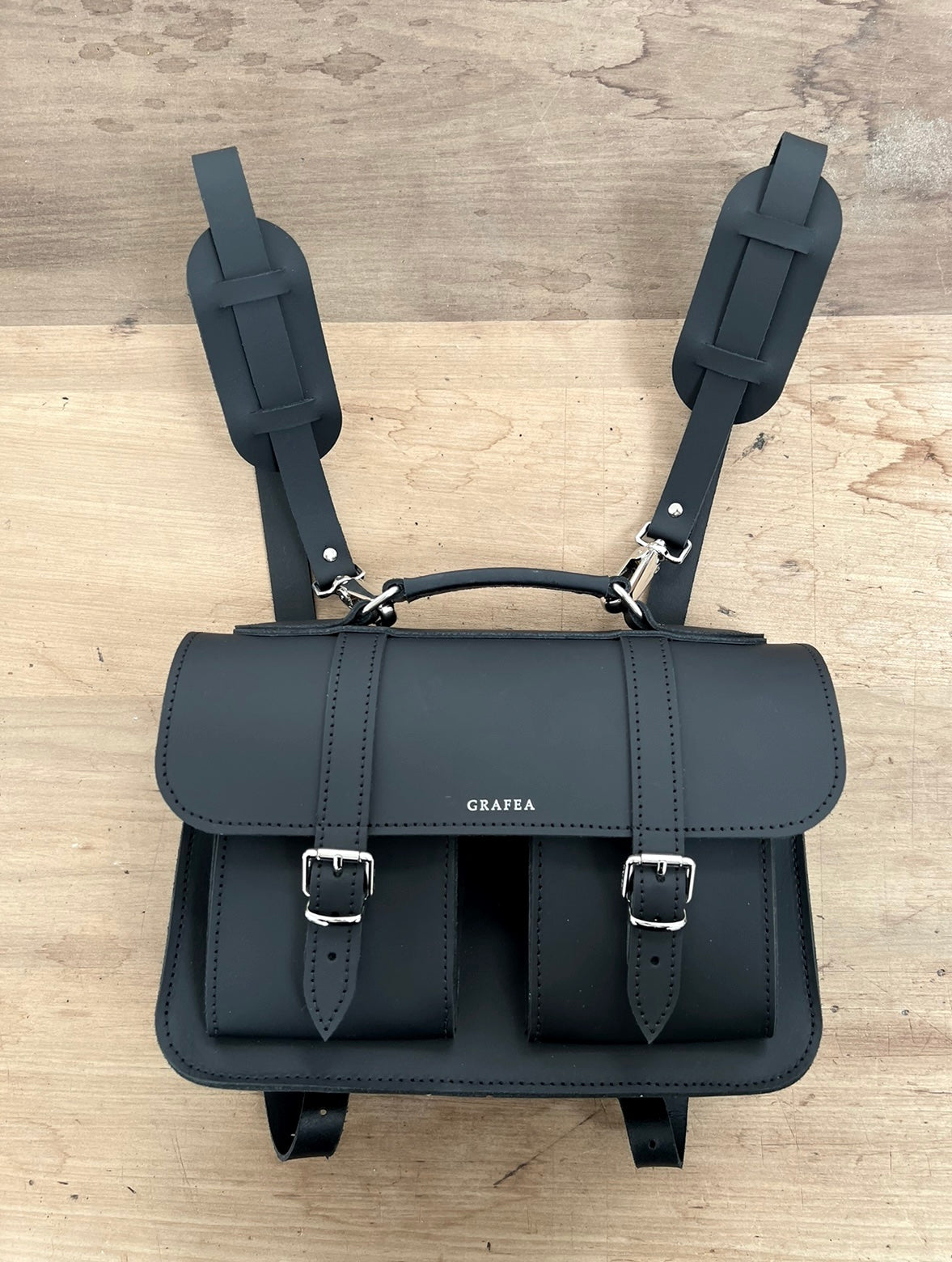 MIDI BLACK - Leather Satchel – GRAFEA