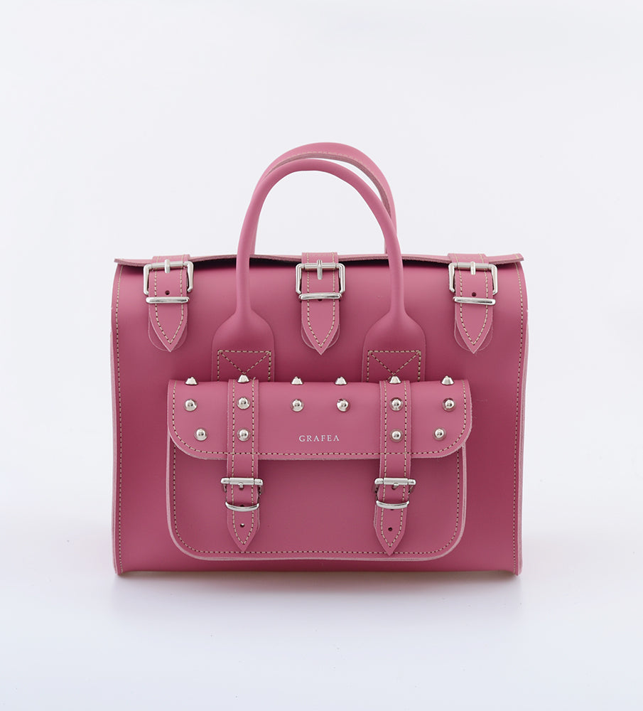 LUNA SPIKEY DUSTY PINK- Womens Leather Shoulder Bag – GRAFEA