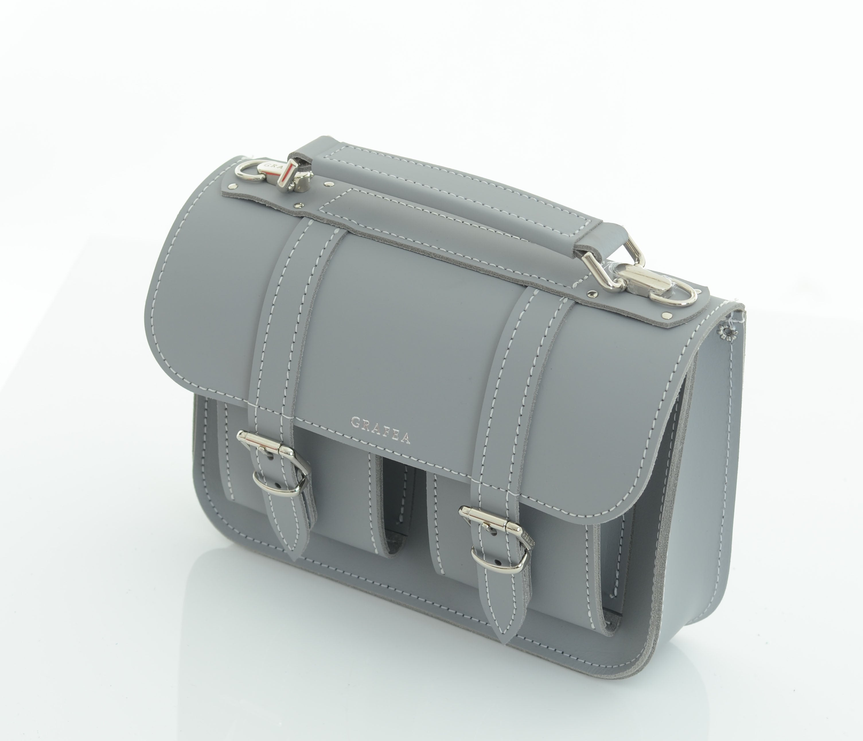 MICRO GREY - Mini Leather Satchel – GRAFEA