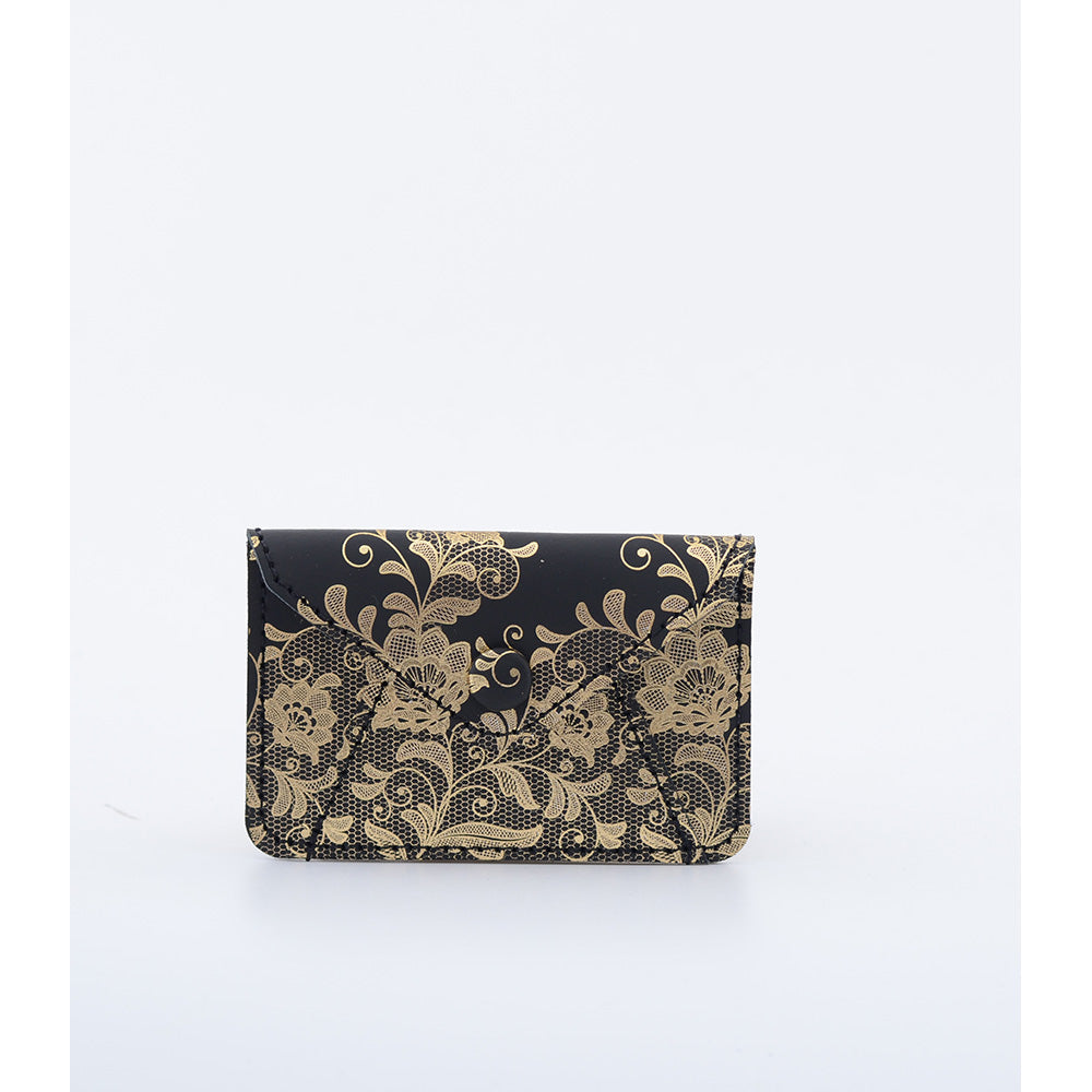 CARD WALLET GOLD LACE- Leather Card Holder – GRAFEA