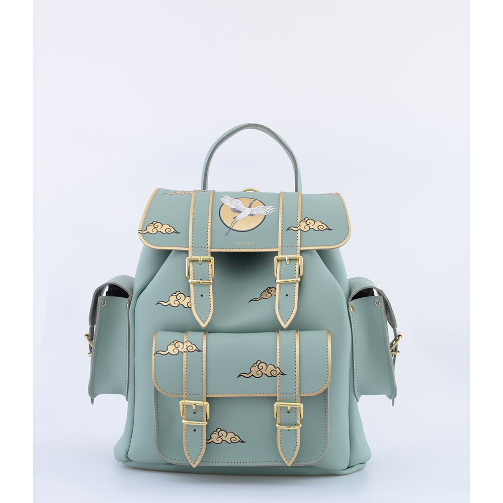 HARI II GOLD CRANE - Leather Backpack – GRAFEA