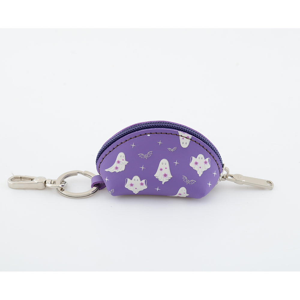 KEYRING PURSE FLORAL GHOSTS - Leather keyring purse – GRAFEA