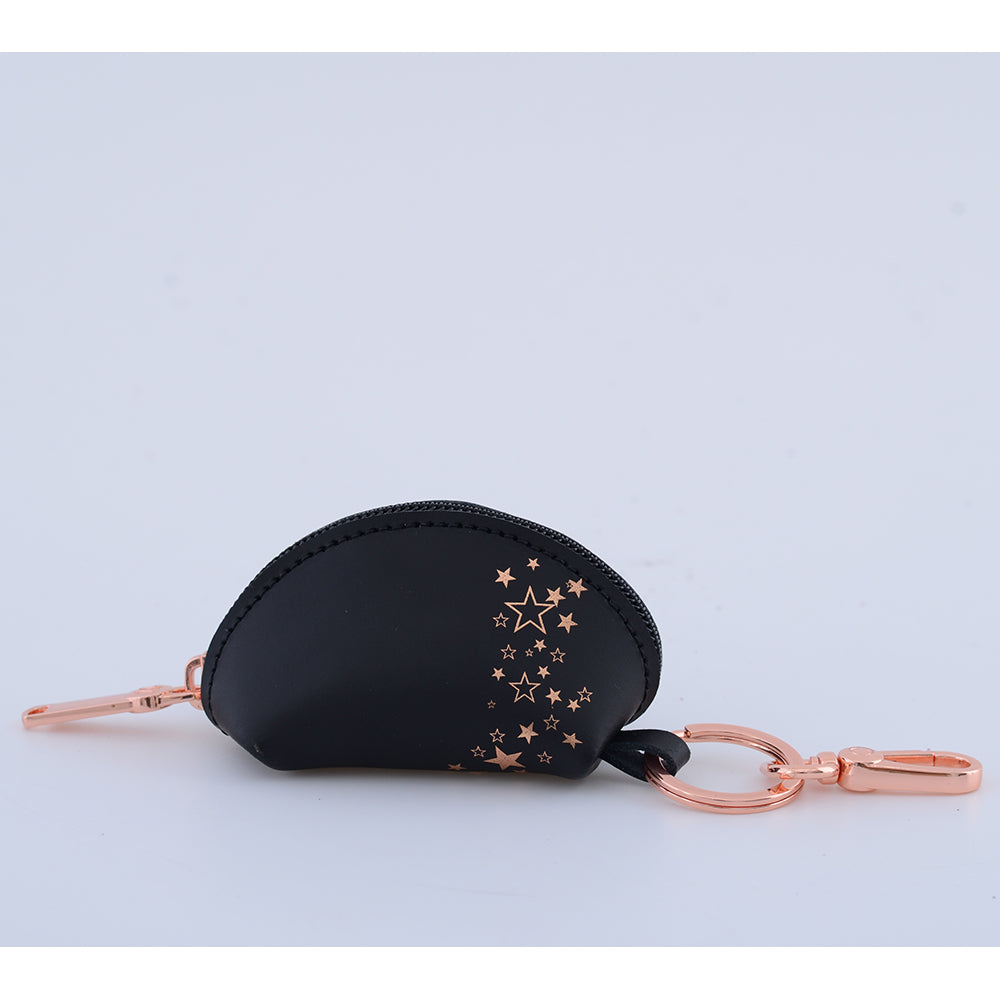KEYRING PURSE ROSE GOLD STARS- Leather keyring purse – GRAFEA