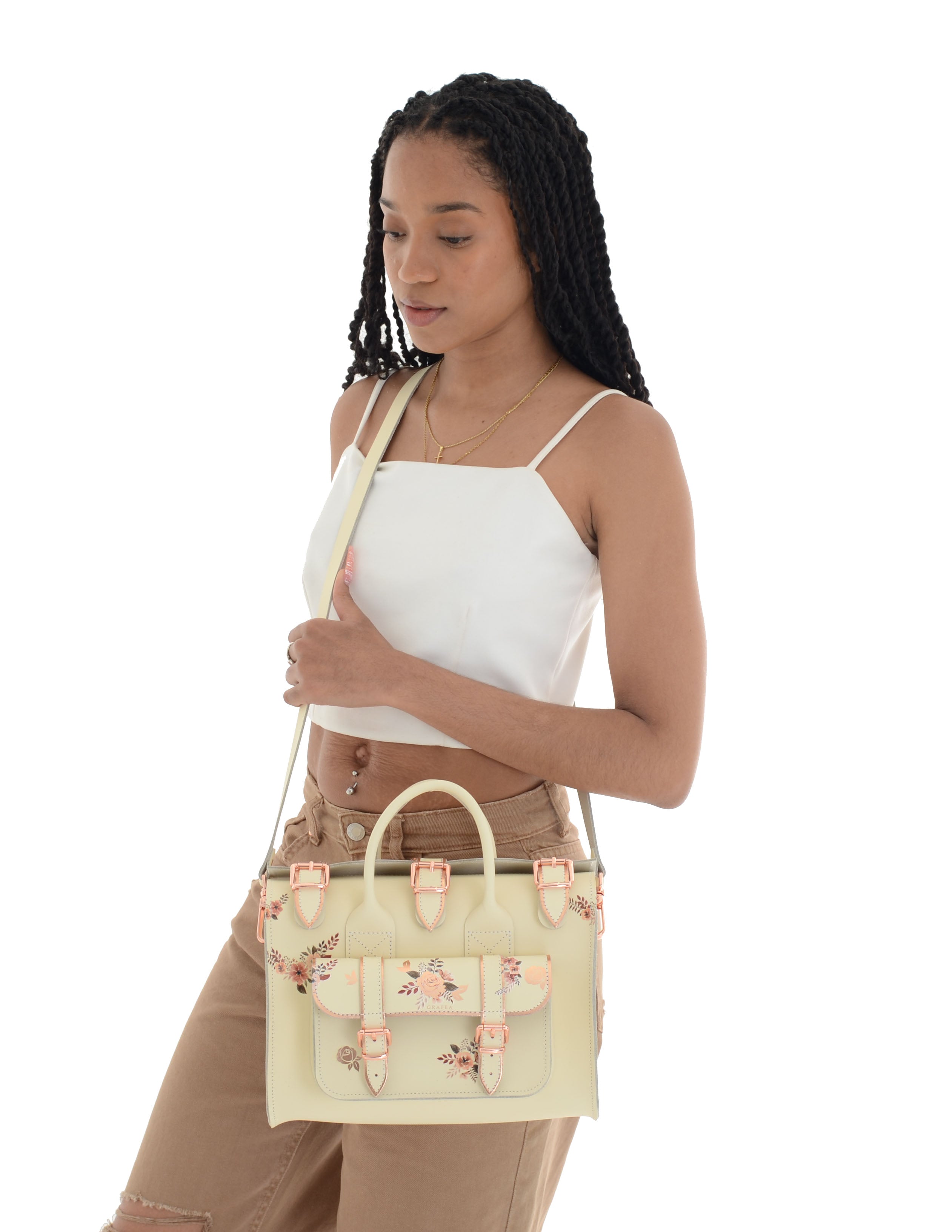 LUNA PORCELAIN - Women's Leather Shoulder Bag – GRAFEA