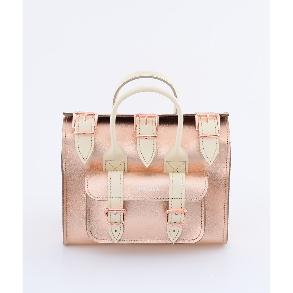 LUNA SMALL ROSE GOLD- Leather Shoulder Bag – GRAFEA