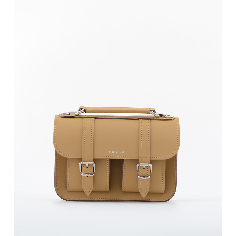MICRO BURNT TOFFEE - Mini Leather Satchel – GRAFEA