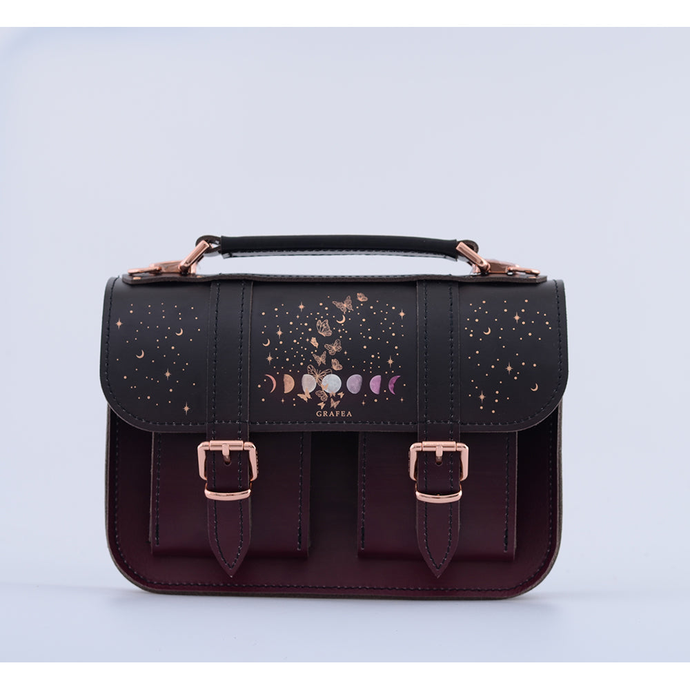 MICRO BUTTERFLIES MOON - Mini Leather Satchel – GRAFEA