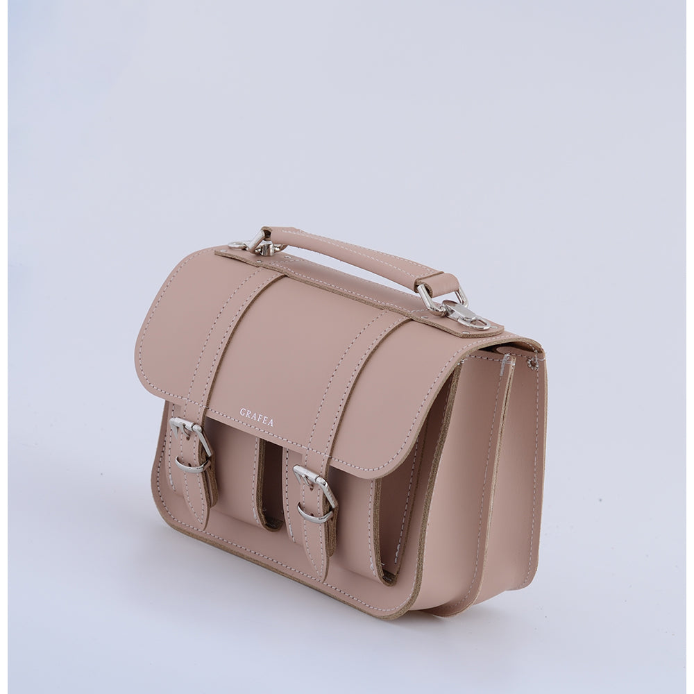 MICRO DOUBLE CAPPUCCINO- Mini Leather Satchel – GRAFEA