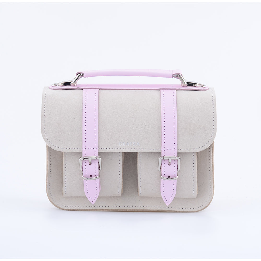 MICRO DOUBLE VELVET CREAM- Mini Leather Satchel – GRAFEA
