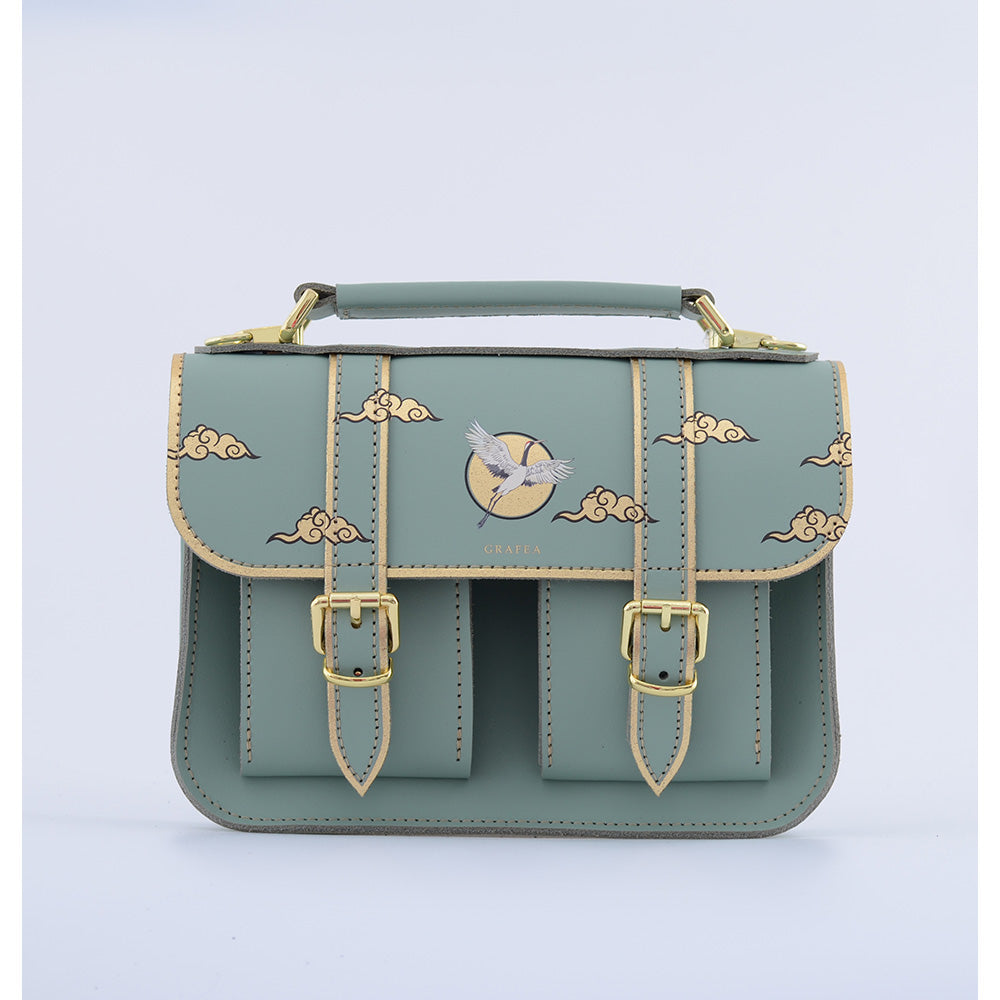 MICRO GOLD CRANE- Mini Leather Satchel – GRAFEA