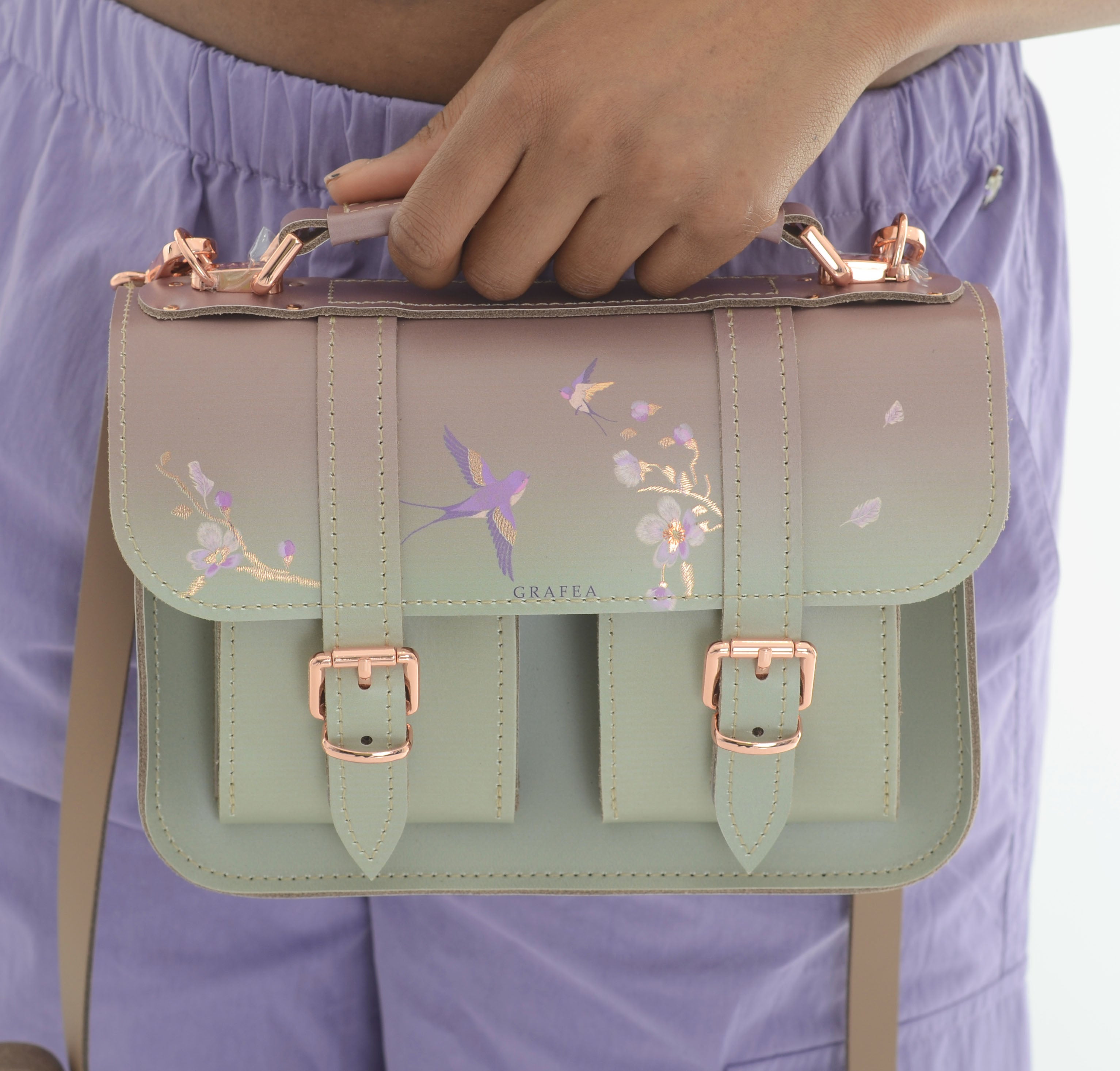 MICRO HUMMINGBIRDS - Mini Leather Satchel – GRAFEA