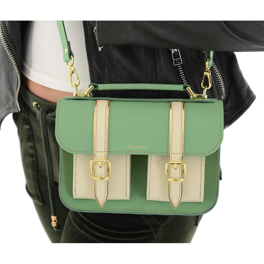 MICRO OLIVE - Mini Leather Satchel – GRAFEA