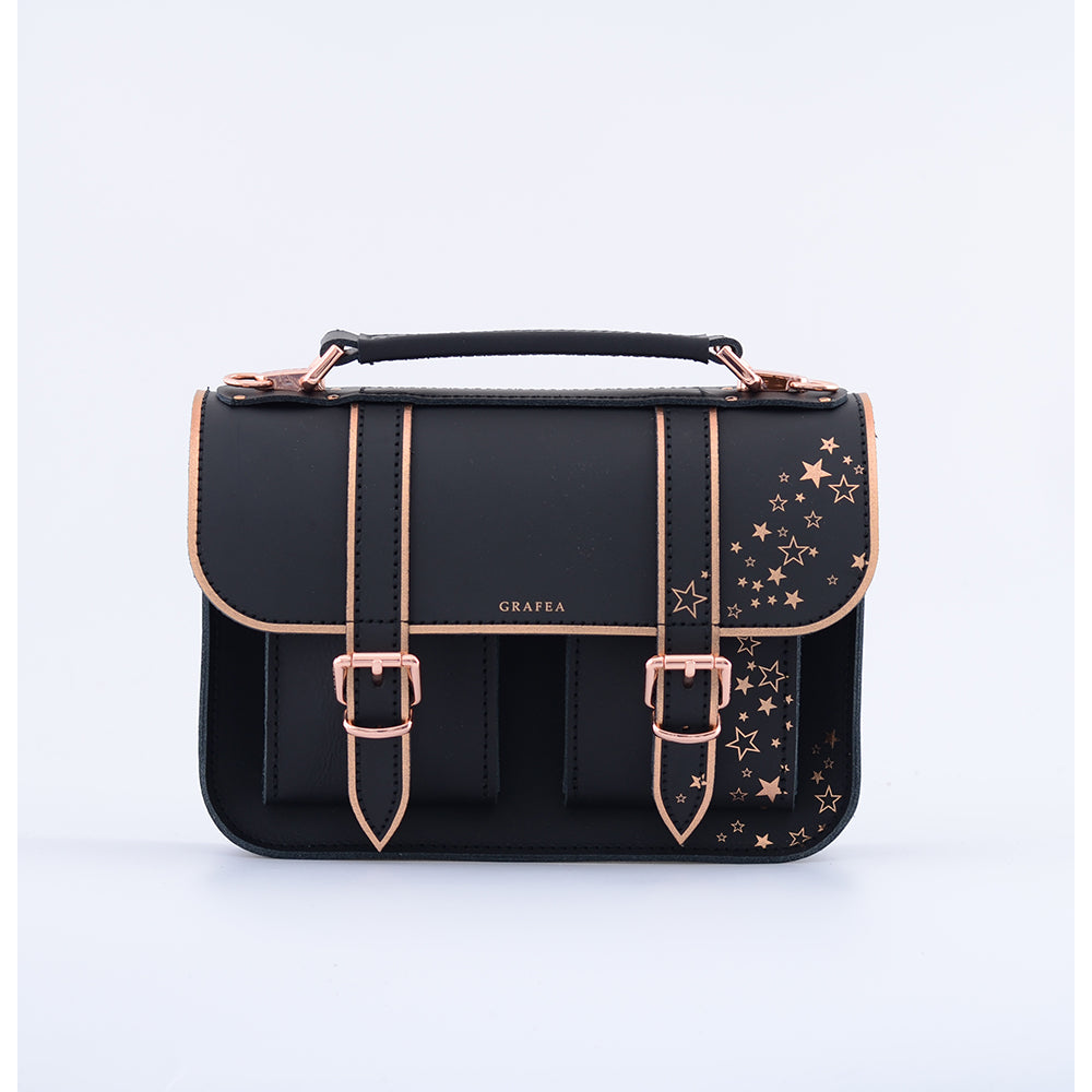 MICRO ROSE GOLD STARS - Mini Leather Satchel – GRAFEA