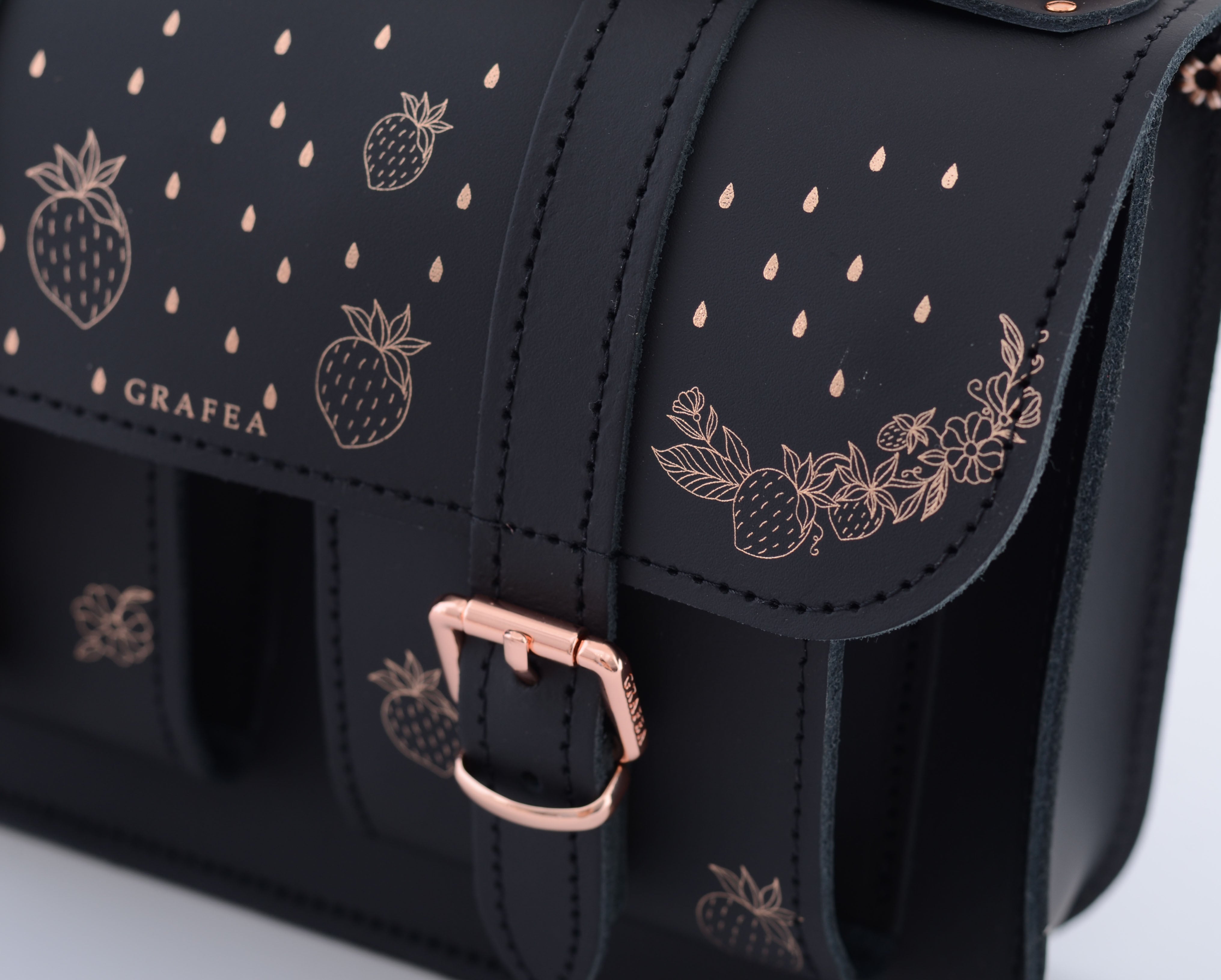 MICRO STRAWBERRIES - Mini Leather Satchel – GRAFEA