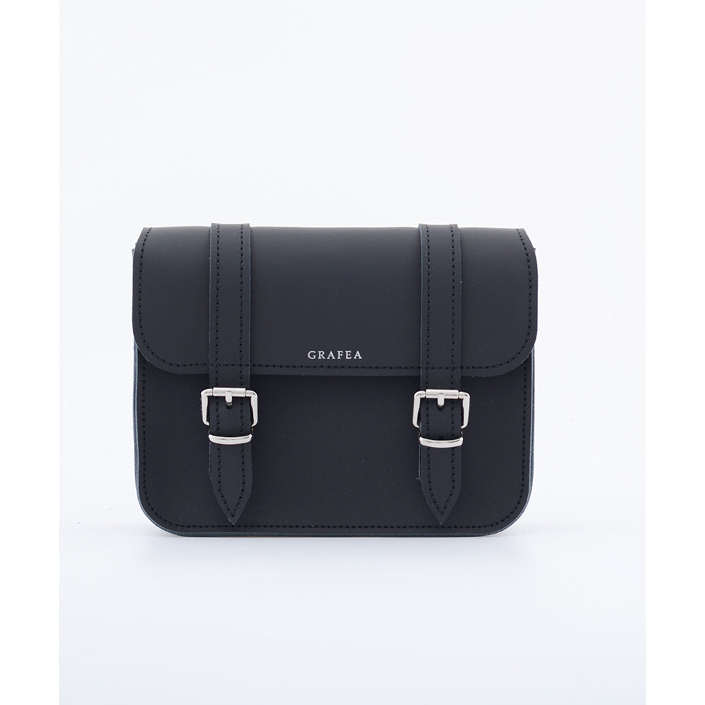 MINI SATCHEL BLACK- Mini Leather Satchel – GRAFEA