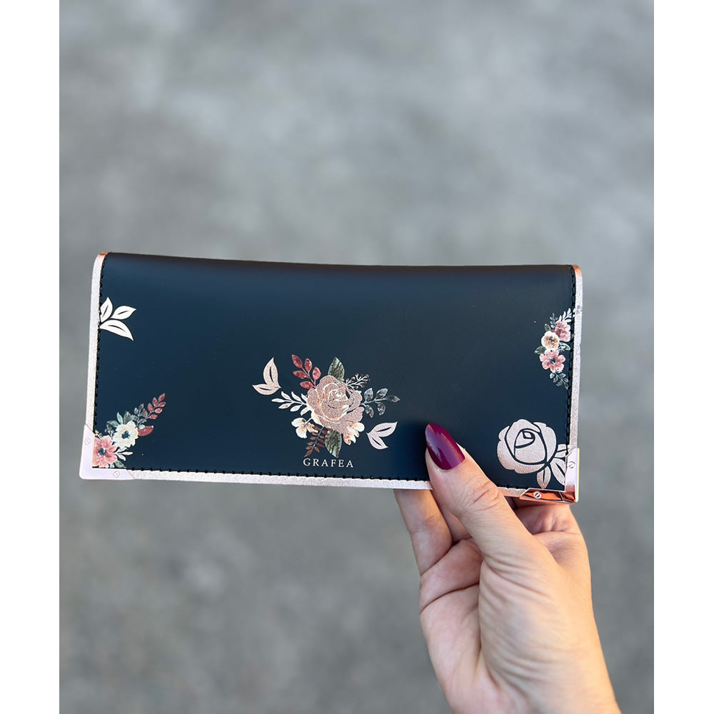 PORCELAIN BLACK WALLET - Black Leather Wallet – GRAFEA