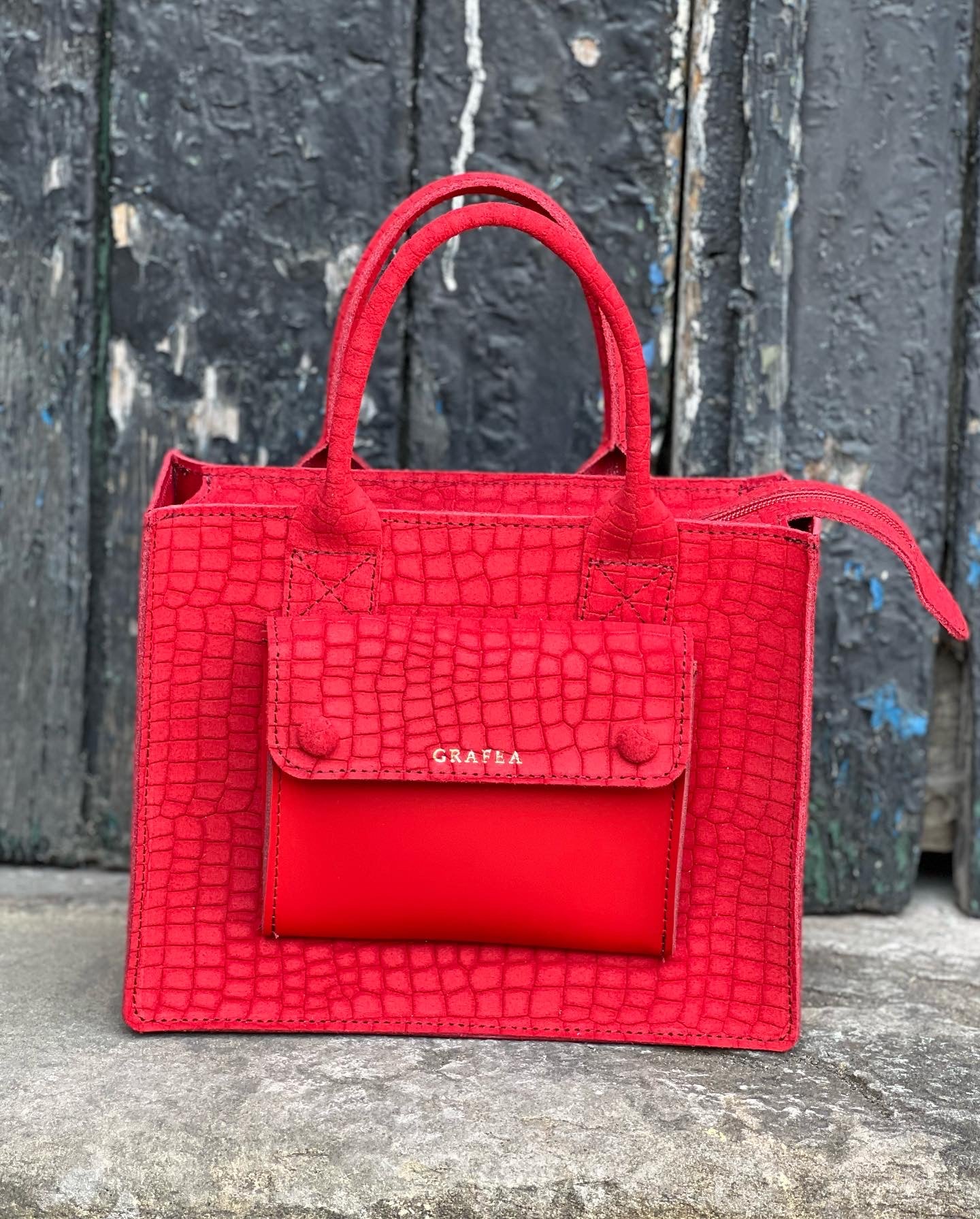 MINI LANA SUEDE RED - small Leather Tote – GRAFEA