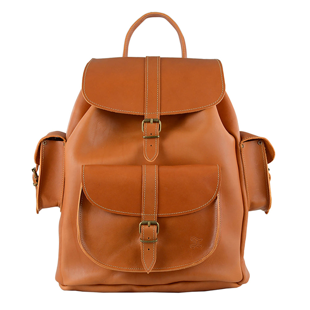 ACTOR CARAMEL- Leather Backpack – GRAFEA