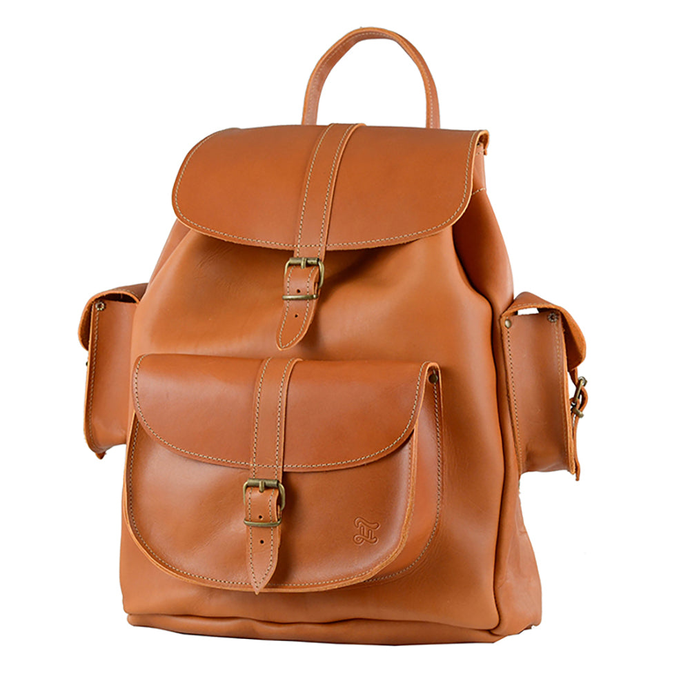 ACTOR CARAMEL- Leather Backpack – GRAFEA